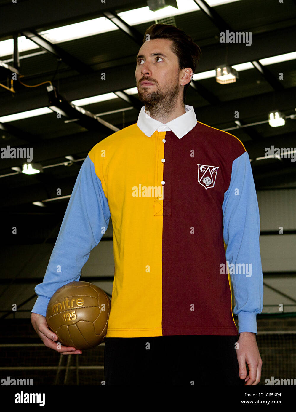 Derby County's Shaun Barker wears a replica of a 1884 Derby County ...