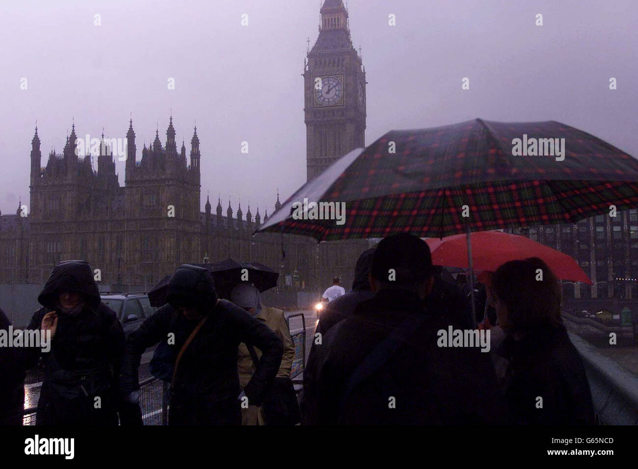 Rain clouds cast a gloomy outlook over Big Ben in Westminster, central ...