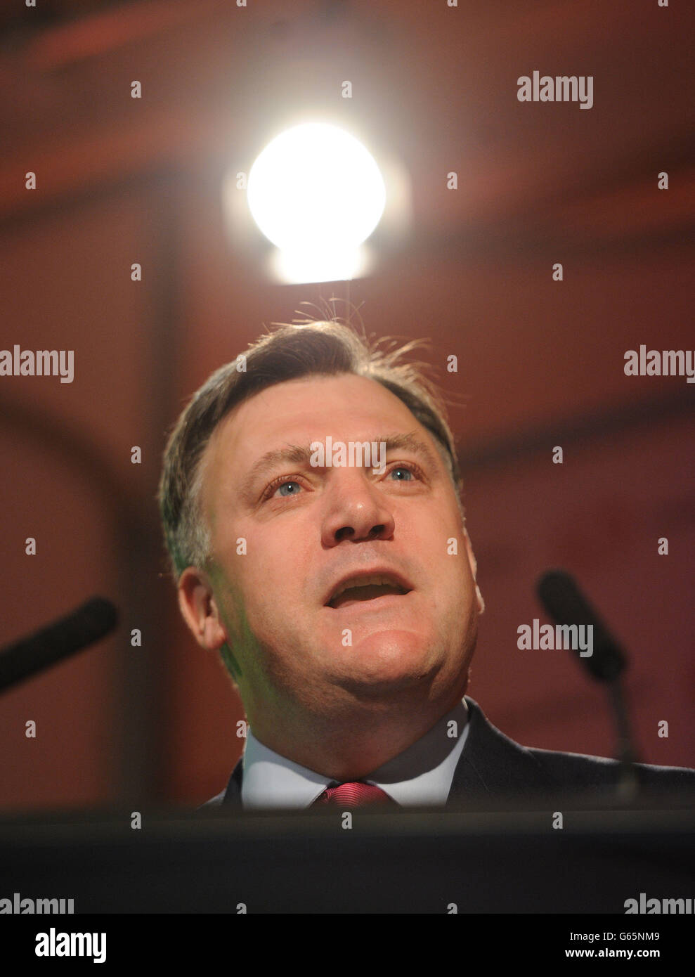 Ed Balls speech Stock Photo - Alamy