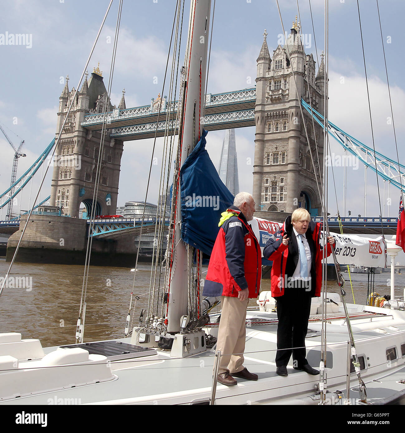 London Mayor Boris Johnson and Sir Robin Knox-Johnston at the ...