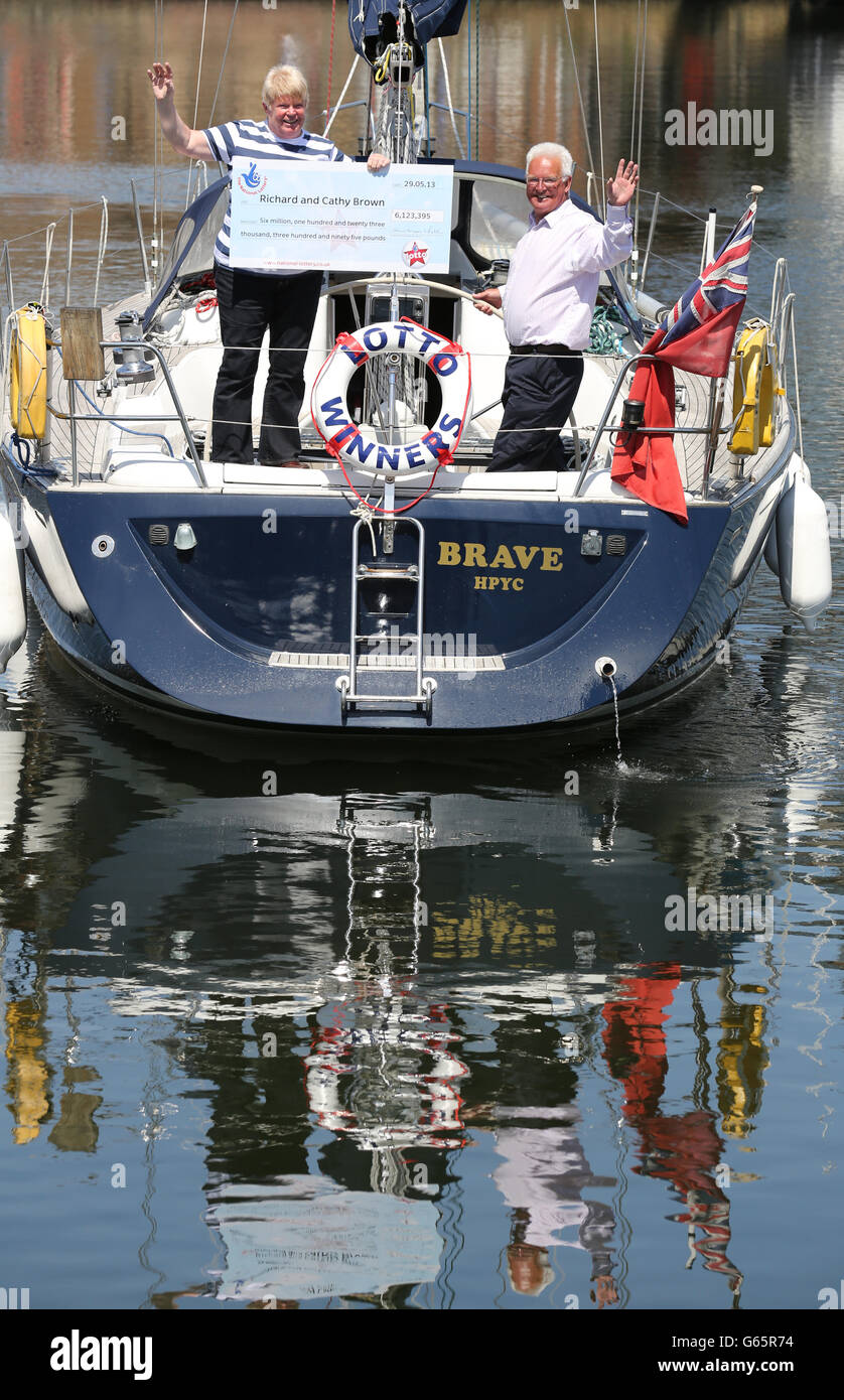 395 lotto jackpot aboard boat brave moored in ipswich marina hi-res ...