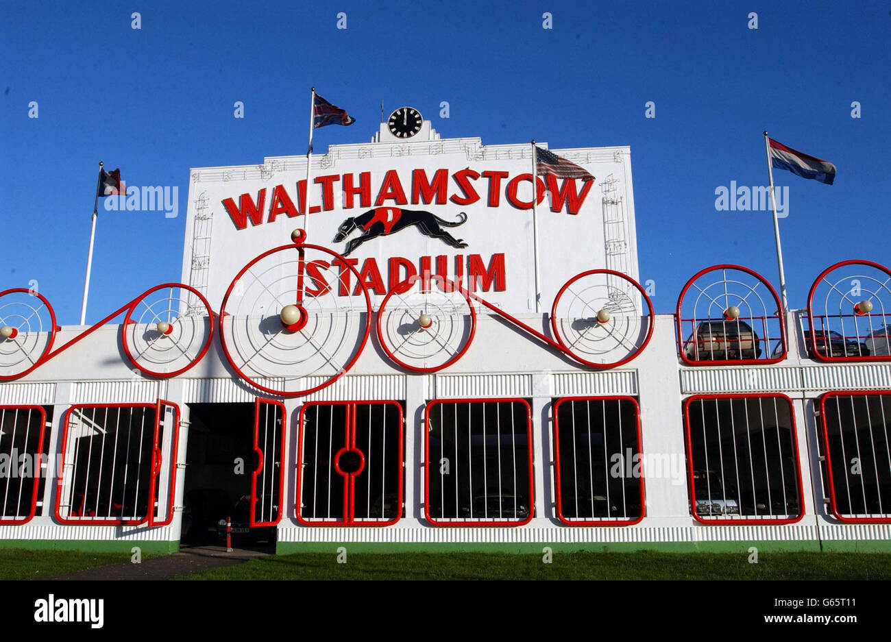 Walthamstow Dog Track. A general view of Walthamstow Stadium in East ...