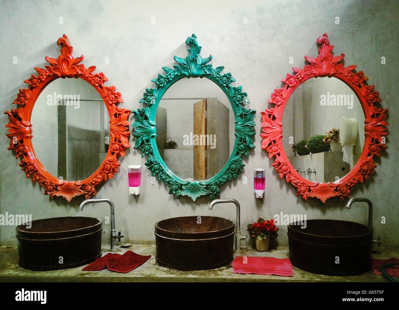 Design wash basin in a bathroom - Stock Image Stock Photo - Alamy