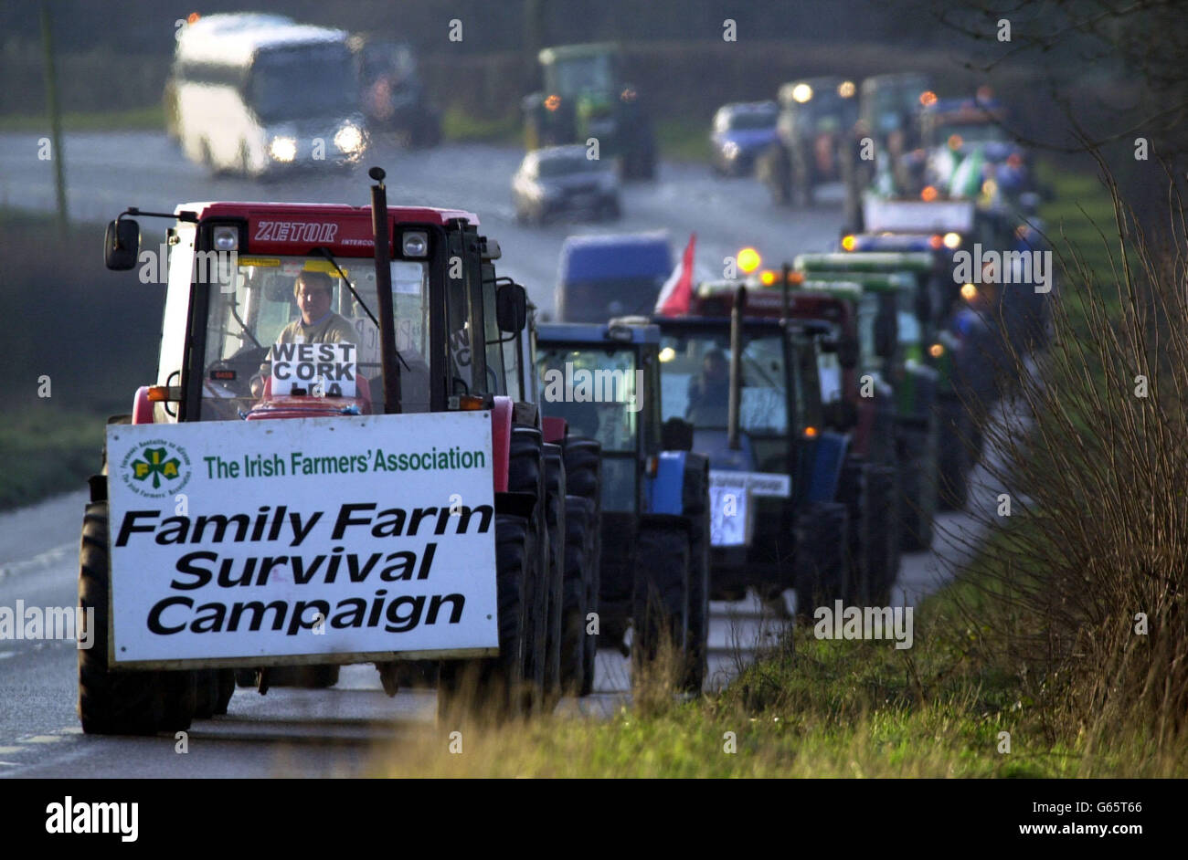 A tractor protest driving towards Dublin, having started at the other ...