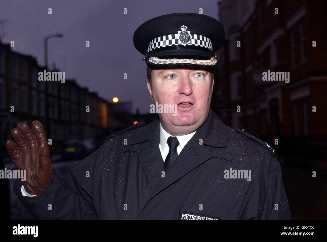 Commander bob quick speaks to the press hi-res stock photography and ...