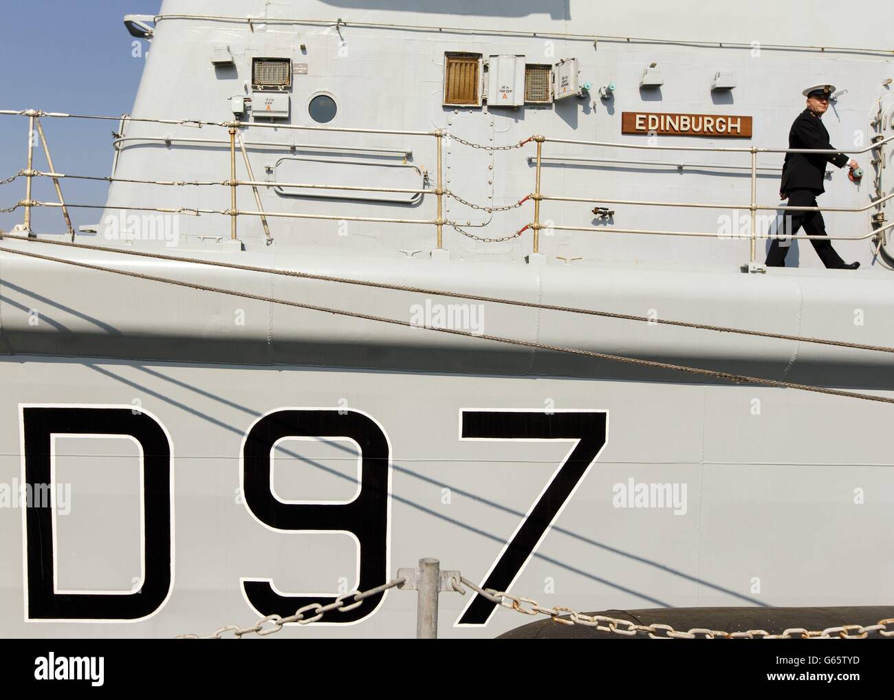 A general view of HMS Edinburgh, the last of the Royal Navy's Type 42 ...