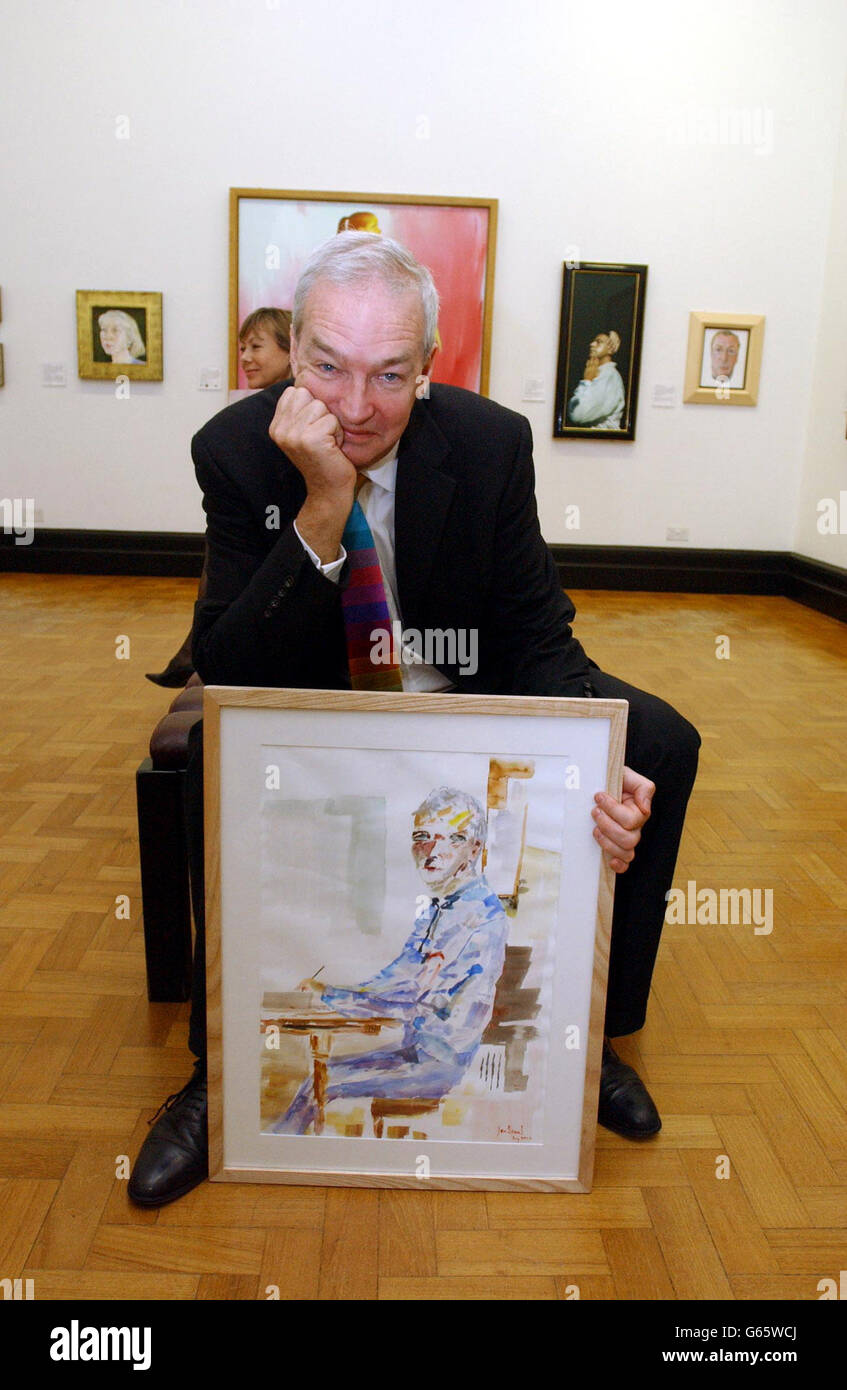 Broadcaster jon snow showing their self portraits hi-res stock ...