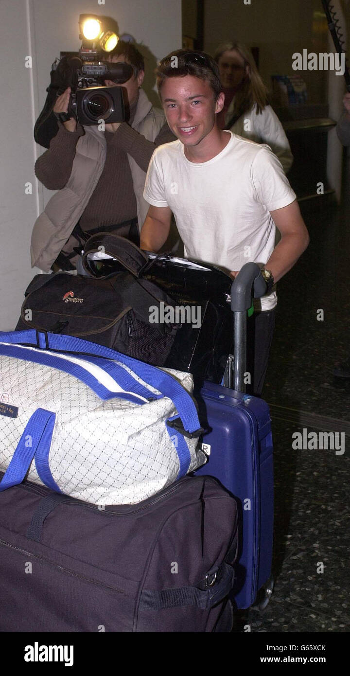 Seb Clover, 16, arrives back at Gatwick Airport, London, from Antigua ...