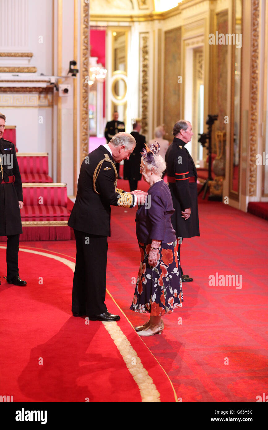 Miss Marjorie Galloway from Stockton On Tees is made an MBE by the ...