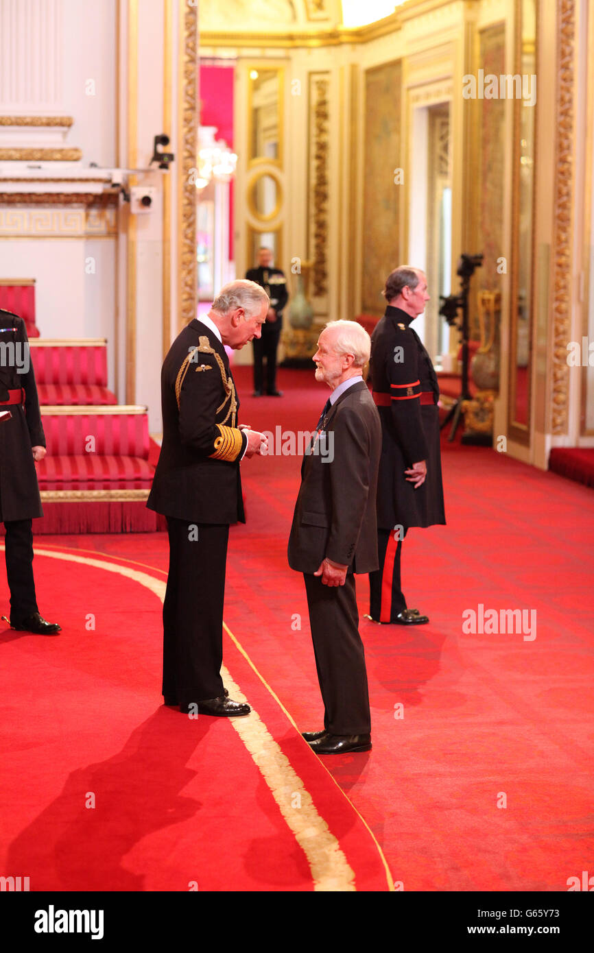 Mr. Colin Sutherland from Banstead is made an MBE by the Prince of ...