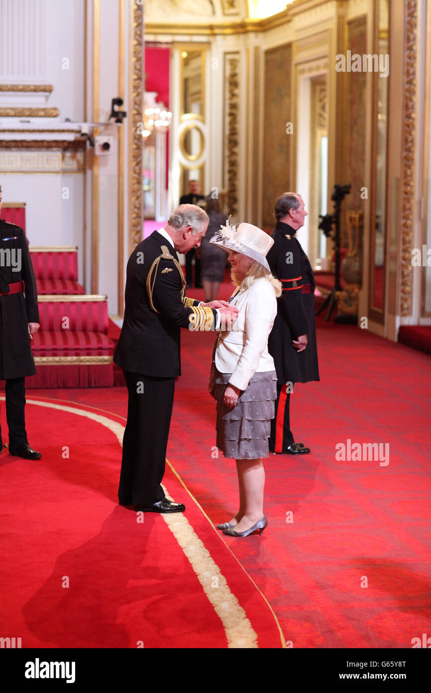 Sharon Taylor from Stevenage is made an OBE by the Prince of Wales at ...