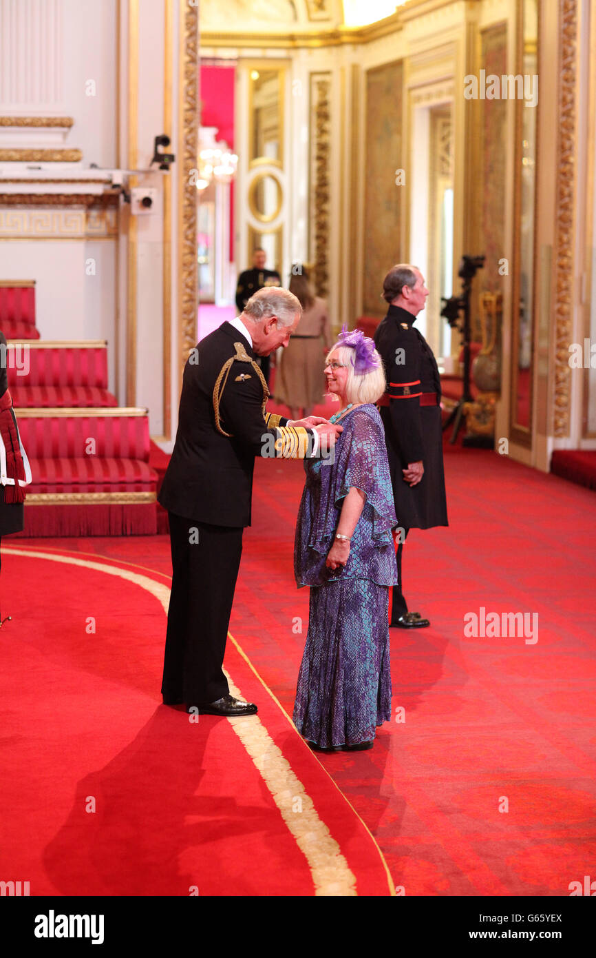 Ruth Pickersgill from Bristol is made an MBE by the Prince of Wales at ...