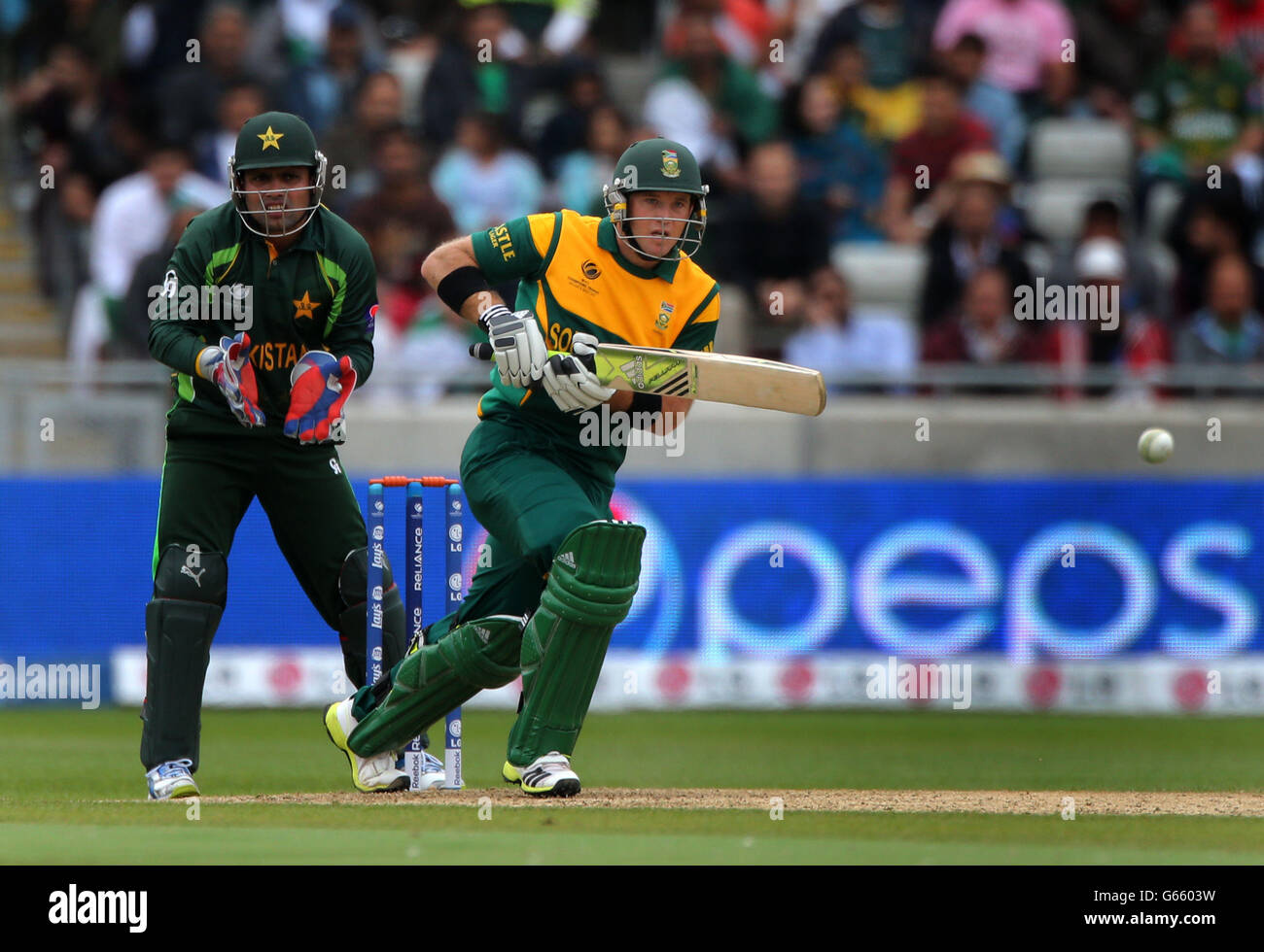 South Africa opening batsman Colin Ingram scores runs watches by ...