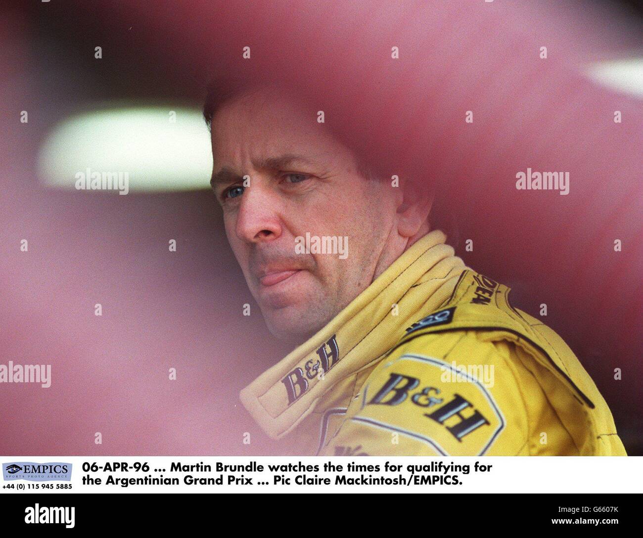 Motor Racing ... Argentinian Grand Prix. Martin Brundle watches the ...