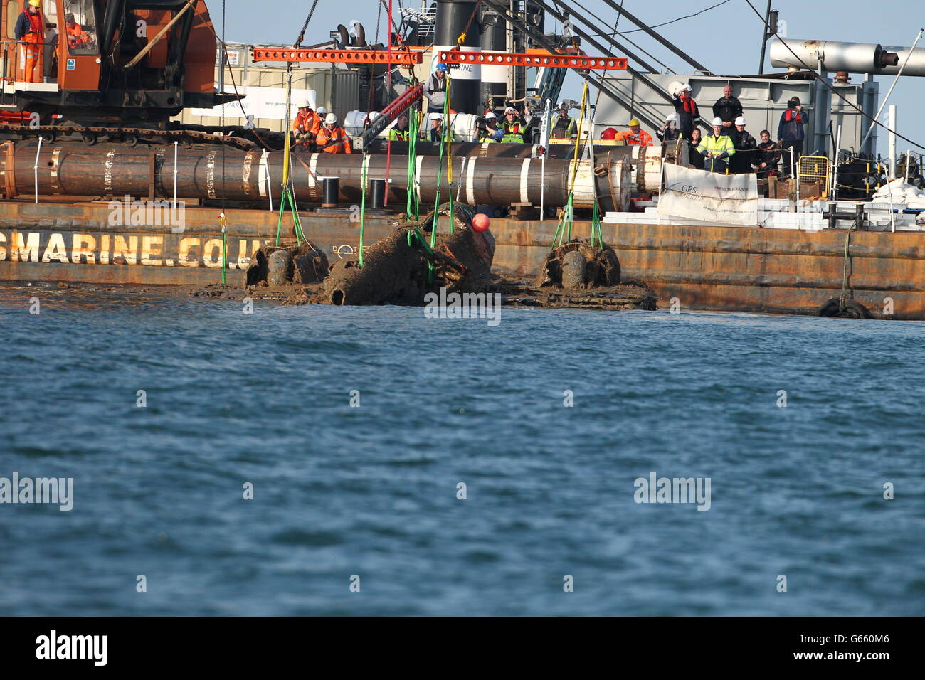 German bomber raised from Channel Stock Photo - Alamy