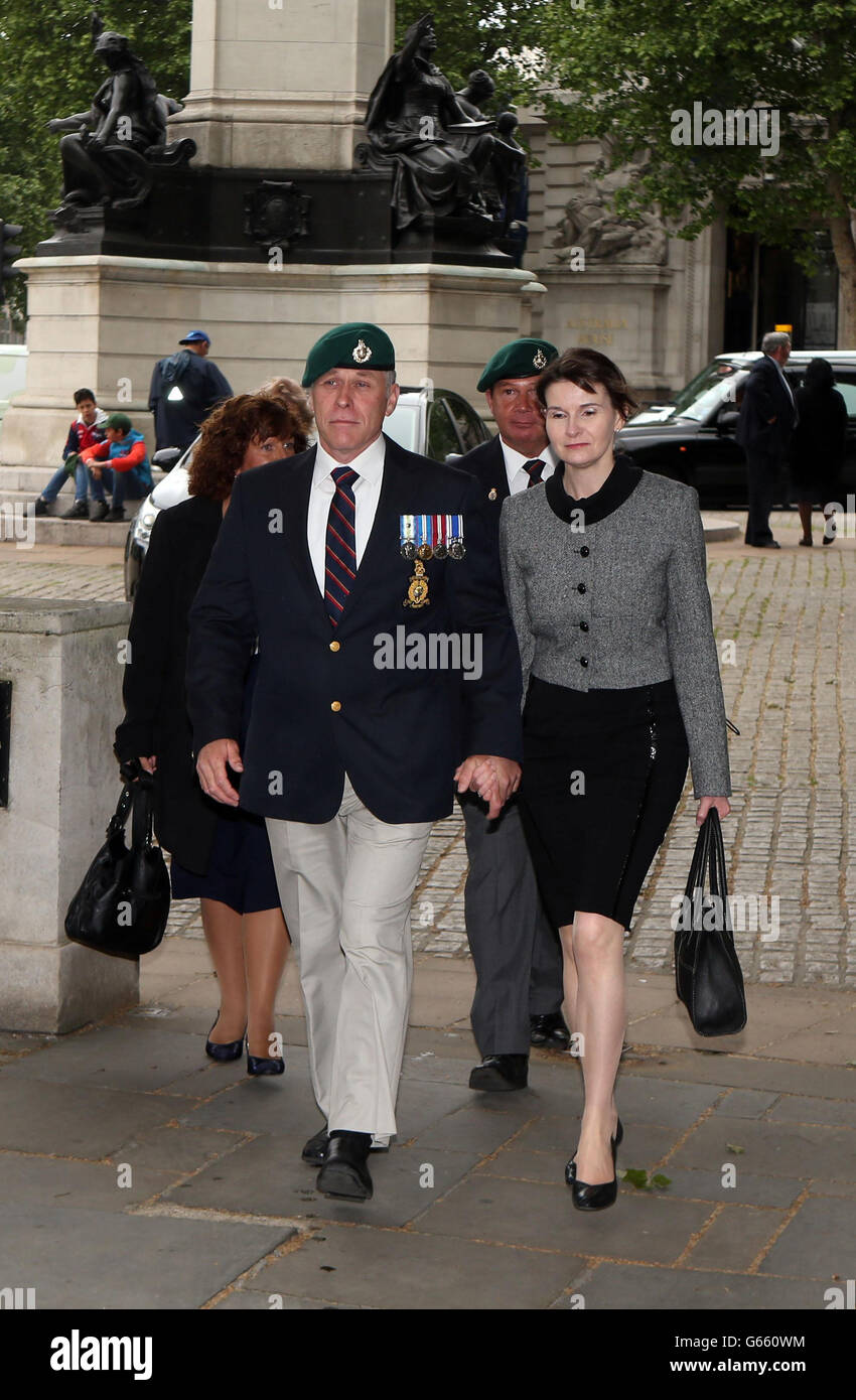 Marine Commando veterans (names not known) attend a memorial service ...