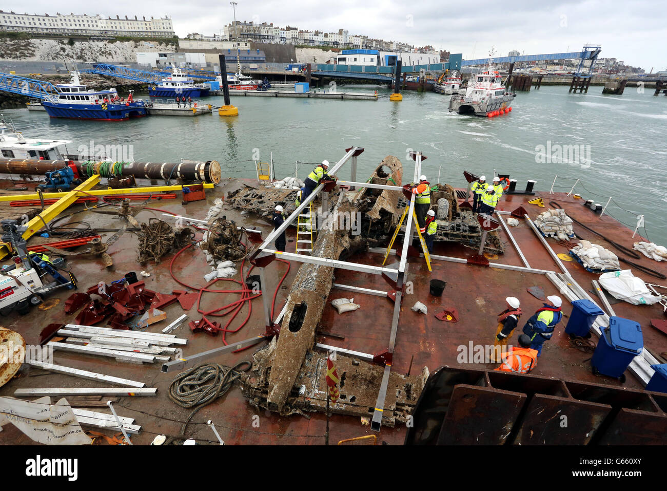 German Bomber raised from Channel Stock Photo - Alamy