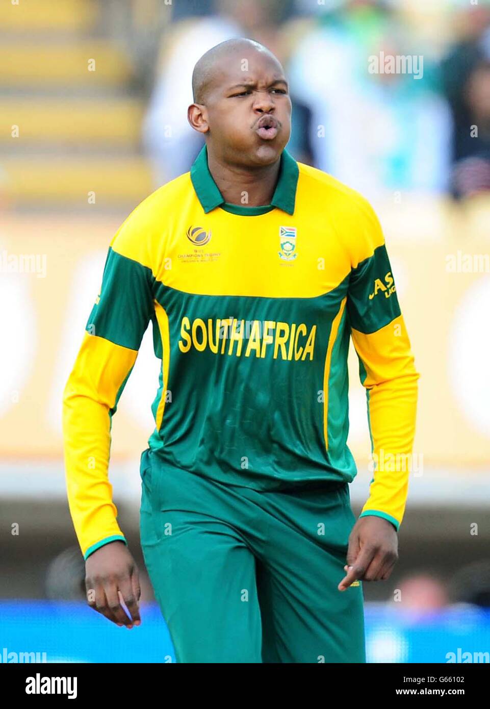 South Africa's Lonwabo Tsotsobe during the ICC Champions Trophy match ...