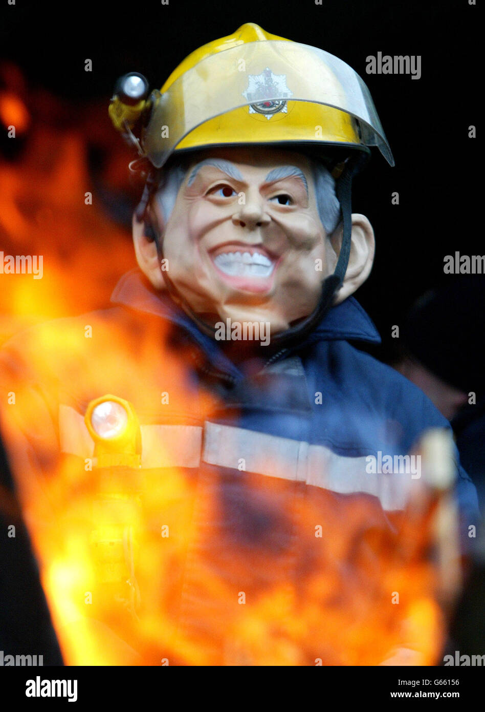 Public service firemen protest pay uniform mask fire politics hi-res ...
