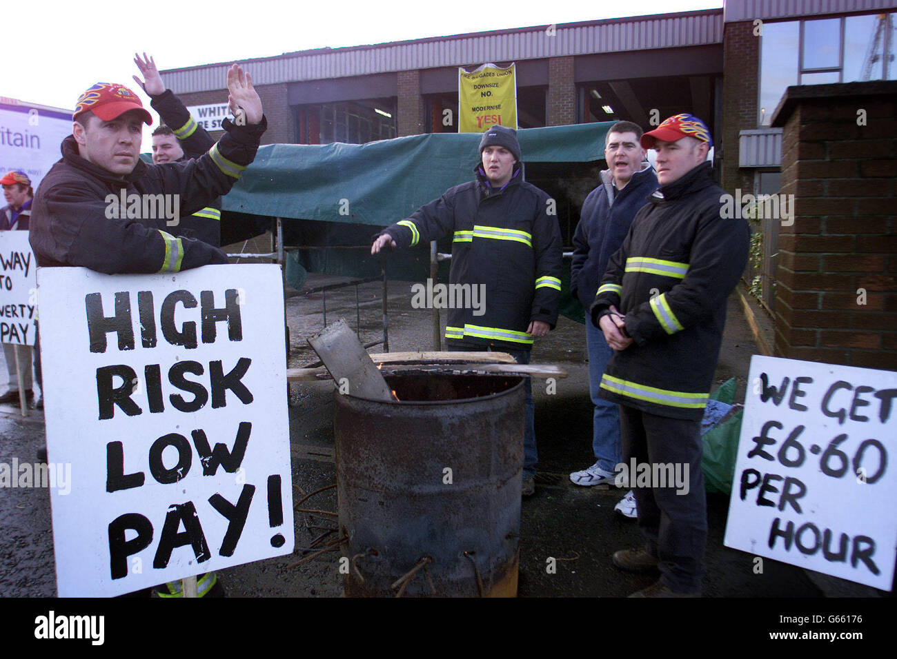 Emergency services firefighters strike fire brigade strike placard ...