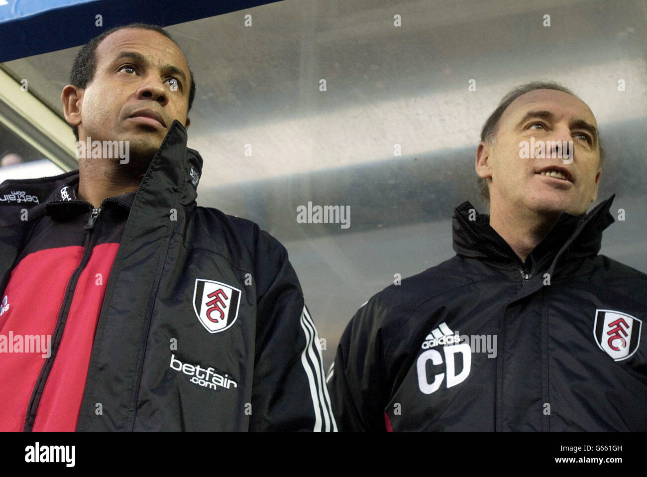 Fulham Manager Jean Tigana (left) and Assistant Manager Christain ...