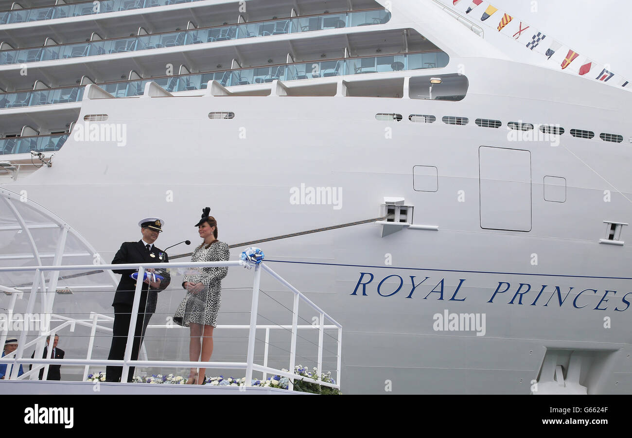 Duchess names cruise liner Stock Photo - Alamy