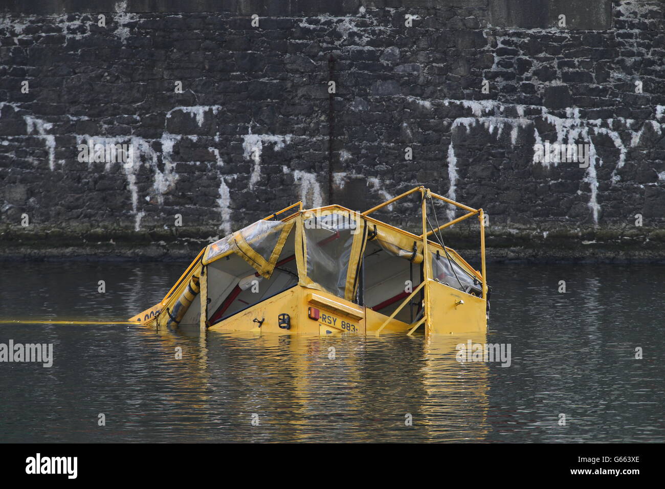 General view of an amphibious tour bus which held 30 passengers on ...