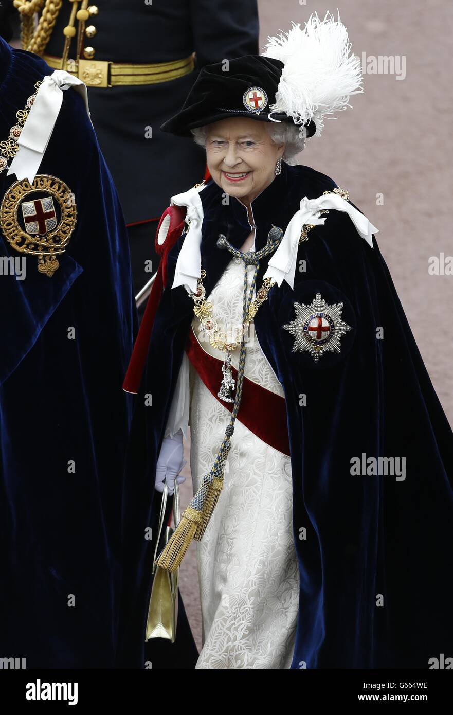 Queen Elizabeth II walks in procession in the annual Garter Ceremony at ...