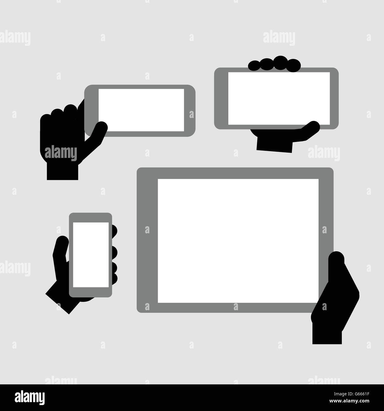 hand holding device Stock Vector Image & Art - Alamy