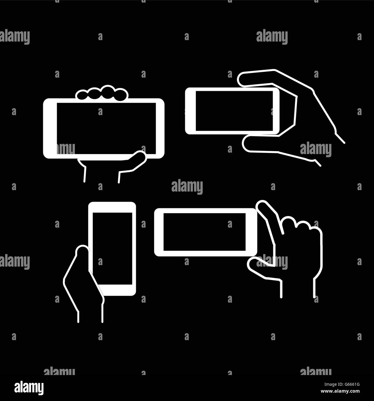 hand holding device Stock Vector Image & Art - Alamy