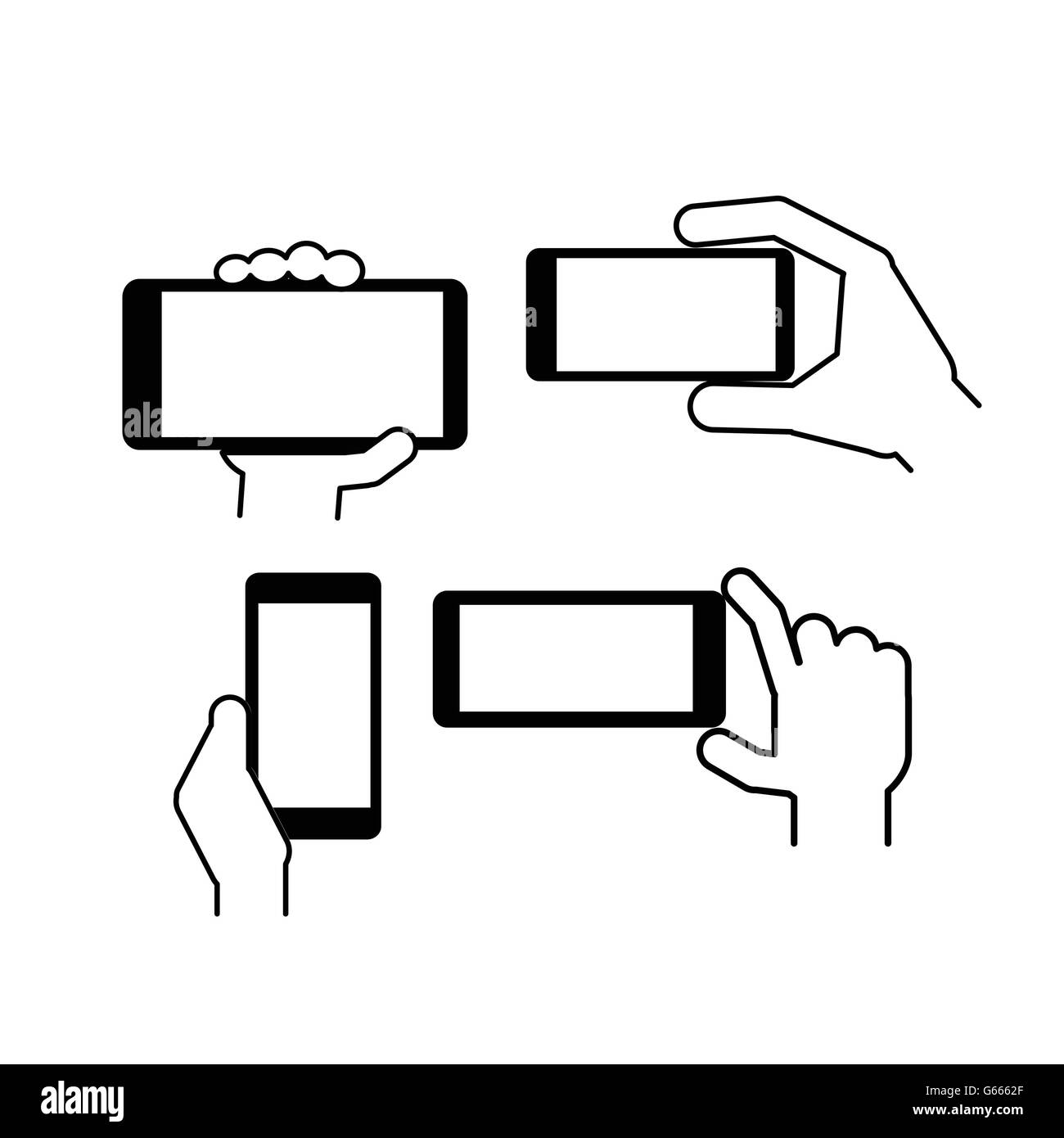 hand holding device Stock Vector Image & Art - Alamy