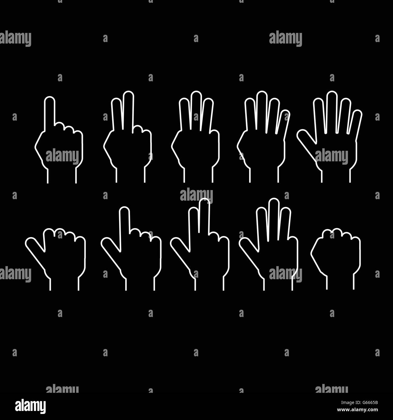 Set of fingers showing numbers Stock Vector Image & Art - Alamy
