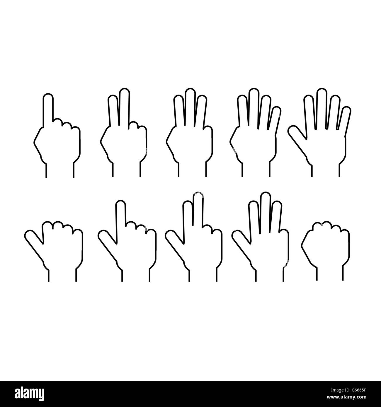 Numbers by hand Black and White Stock Photos & Images - Alamy