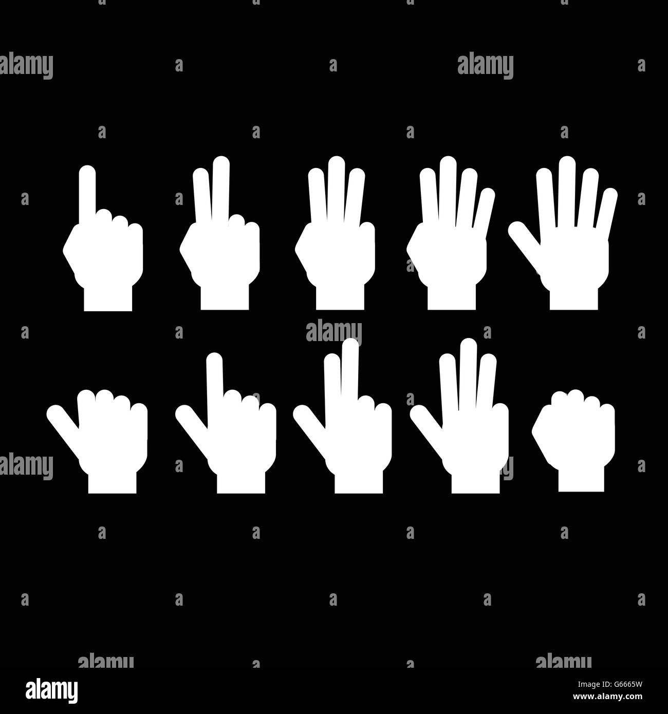 Numbers by hand Black and White Stock Photos & Images - Alamy
