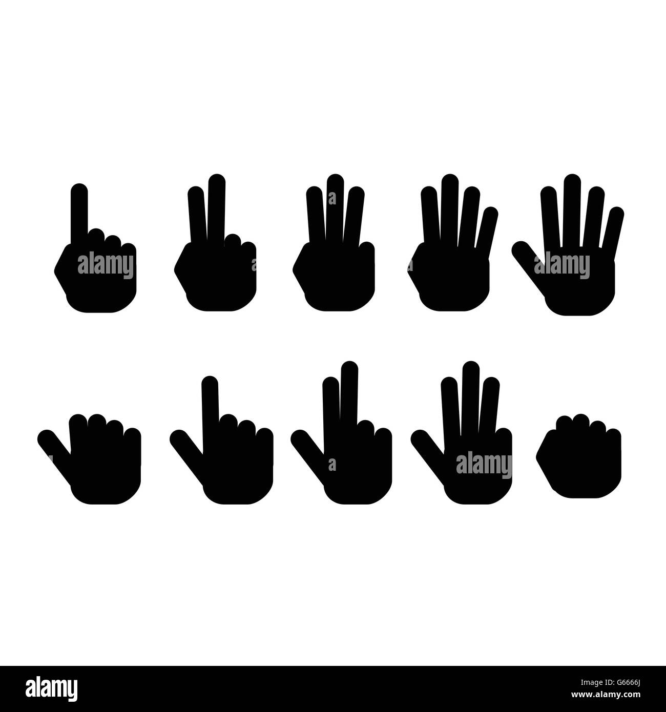 Set of fingers showing numbers Stock Vector Image & Art - Alamy