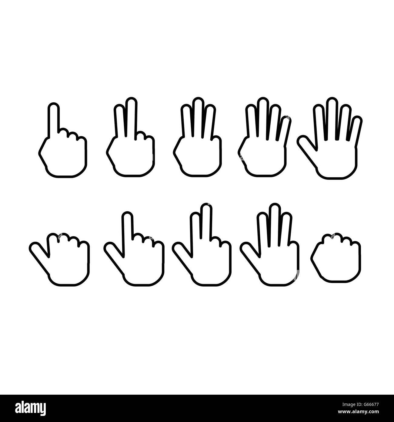 Set of fingers showing numbers Stock Vector Image & Art - Alamy