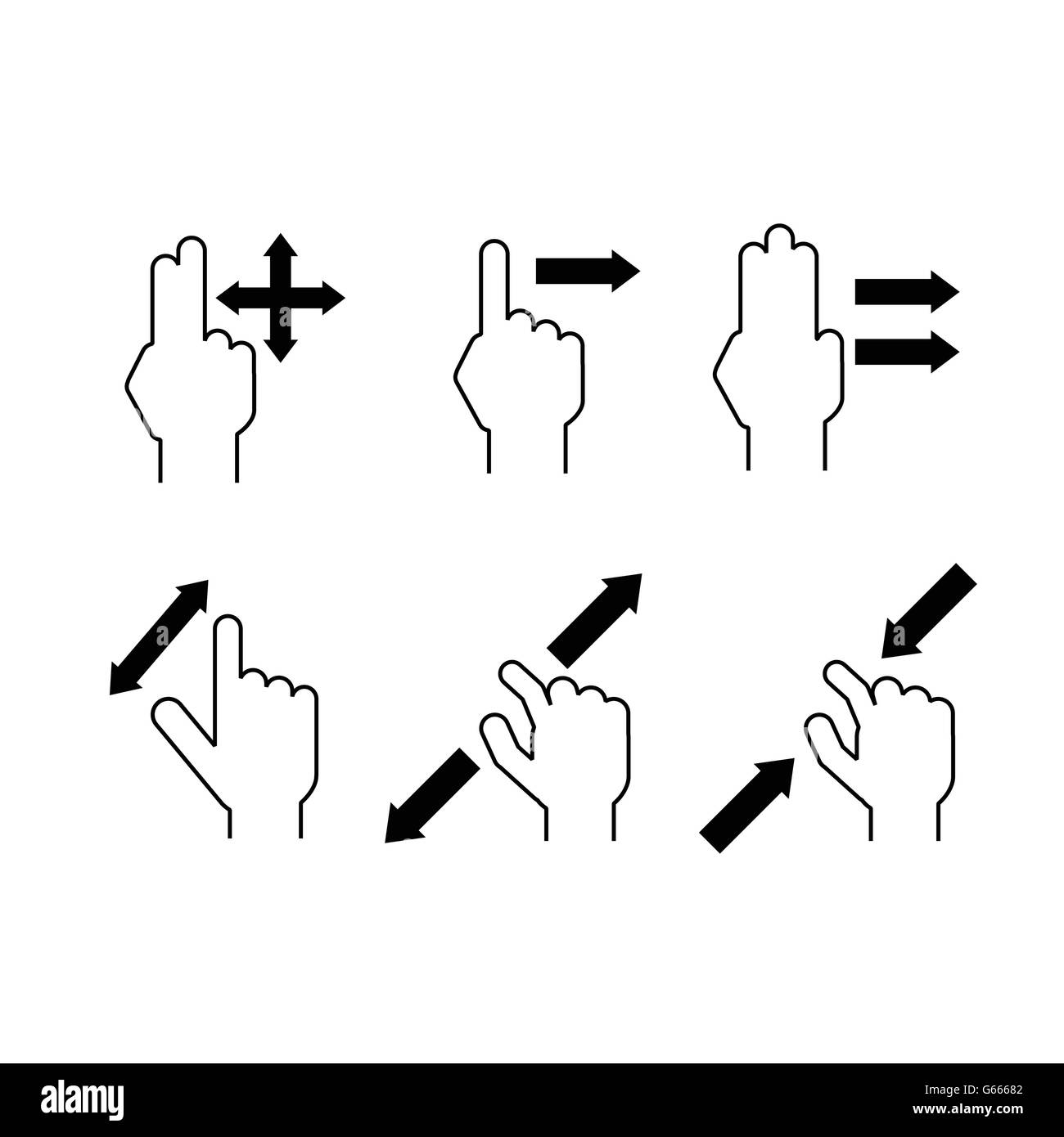 Set of finger gesture touch device Stock Vector Image & Art - Alamy