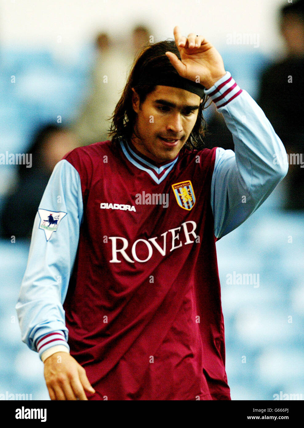 Aston Villa's Juan Pablo Angel during todays FA Barclaycard Premiership ...