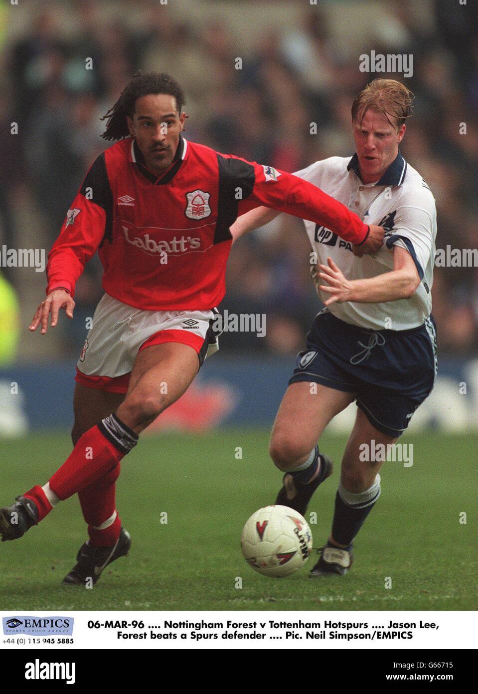 Nottingham forest v tottenham hotspur jason lee hi-res stock ...