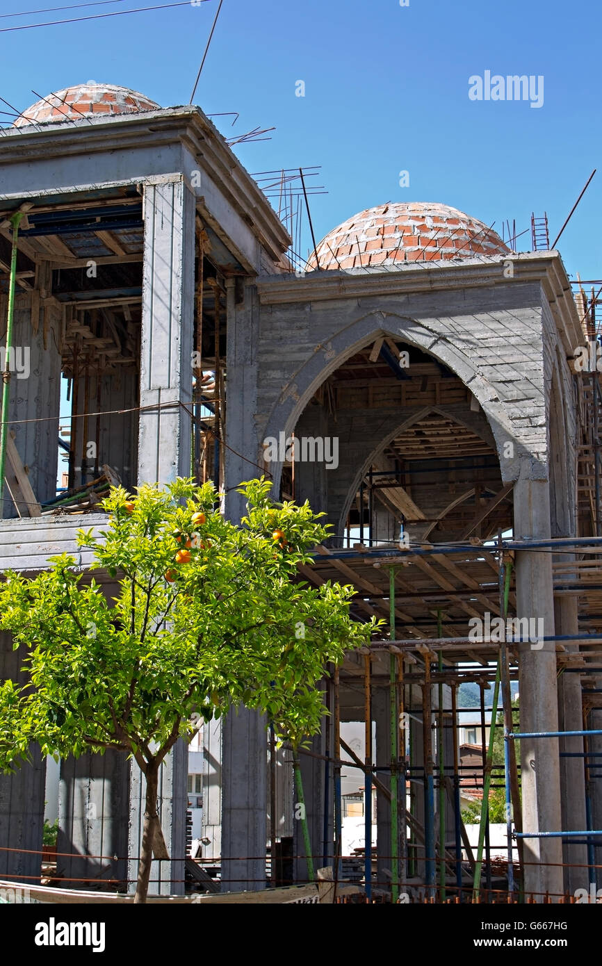 A new Mosque under construction in a Turkish town Stock Photo - Alamy
