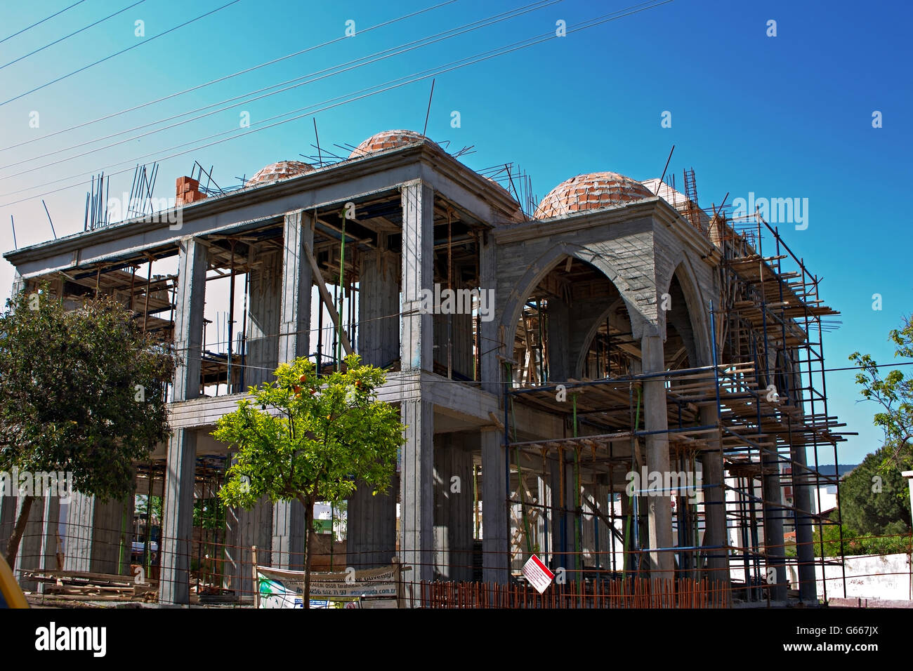 A new Mosque under construction in a Turkish town Stock Photo - Alamy