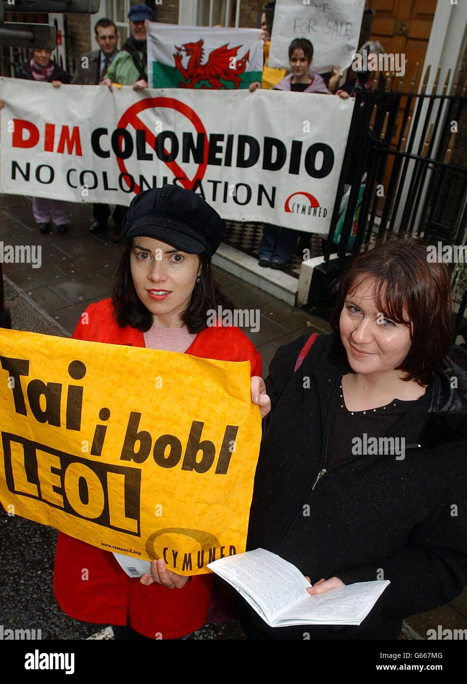 Welsh property protest Stock Photo - Alamy