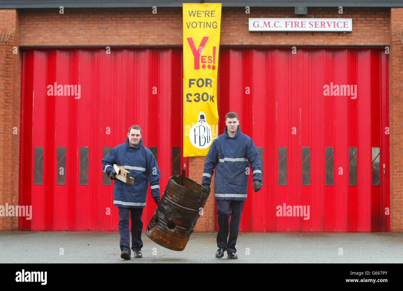 Dave Smith (L) and Dale Bemment from Red Watch, at Manchester Fire ...