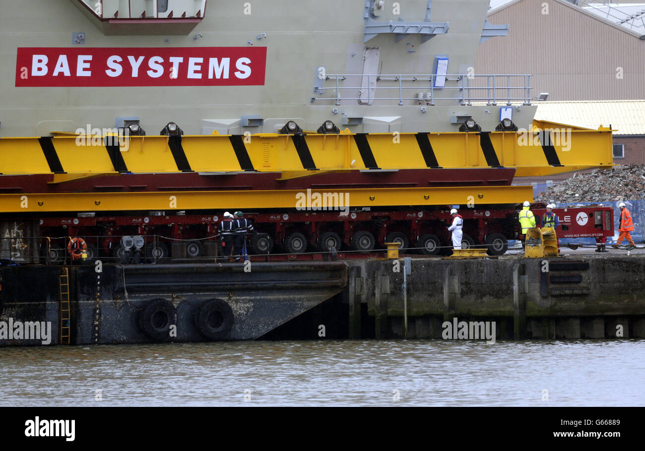 The Aft island section of the Queen Elizabeth Class aircraft carrier is ...