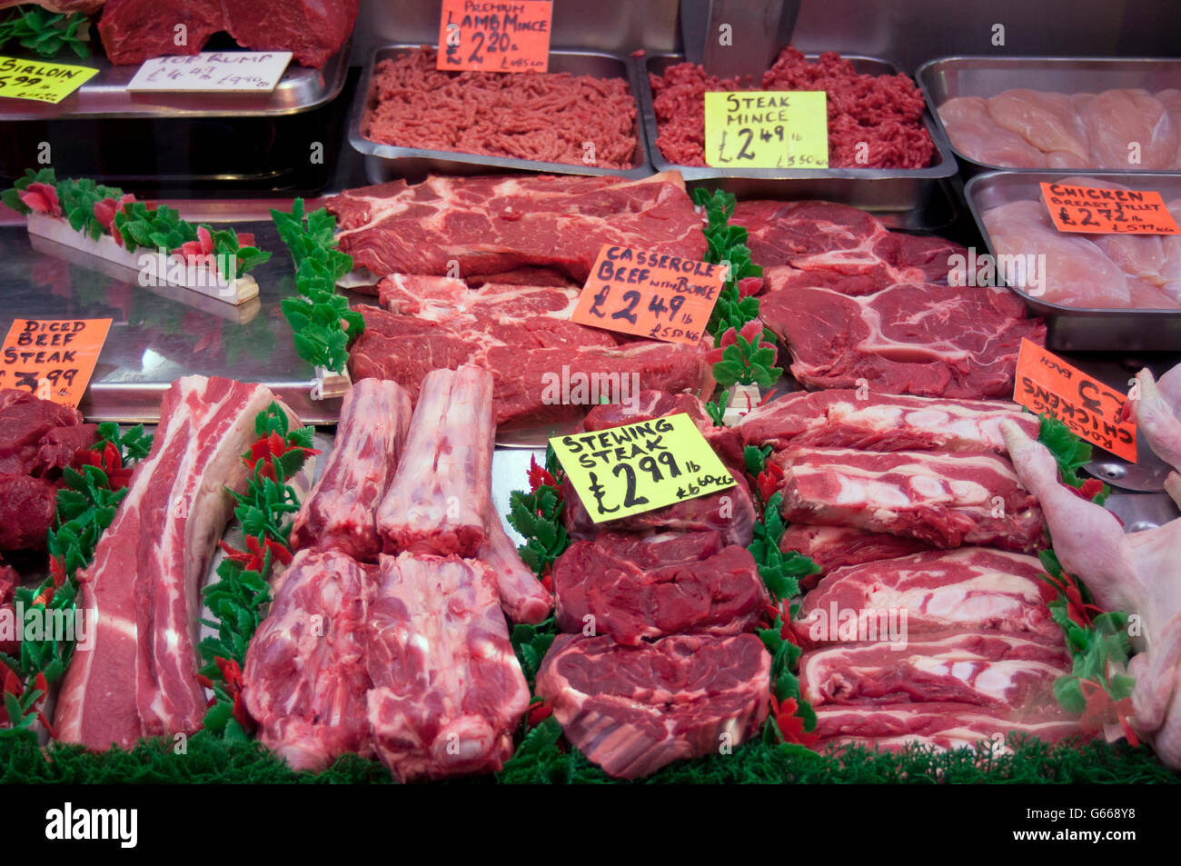 Butchers display of meat cuts hi-res stock photography and images - Alamy
