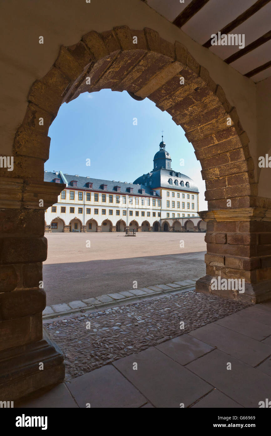 Courtyard in Schloss Friedenstein Castle, Gotha, Thuringia Stock Photo ...