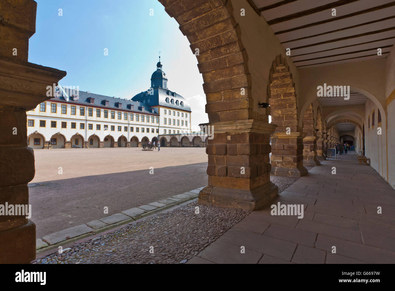 Courtyard in Schloss Friedenstein Castle, Gotha, Thuringia Stock Photo ...