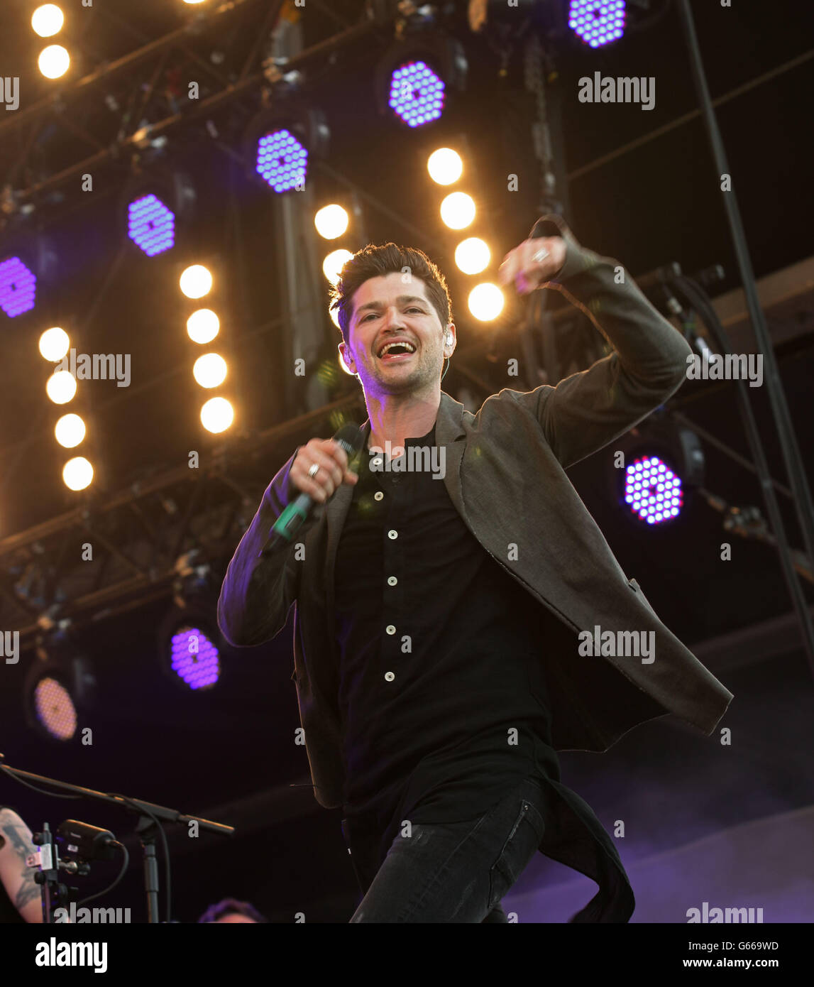 Danny O'Donoghue of The Script performing on the Main Stage at the Isle ...