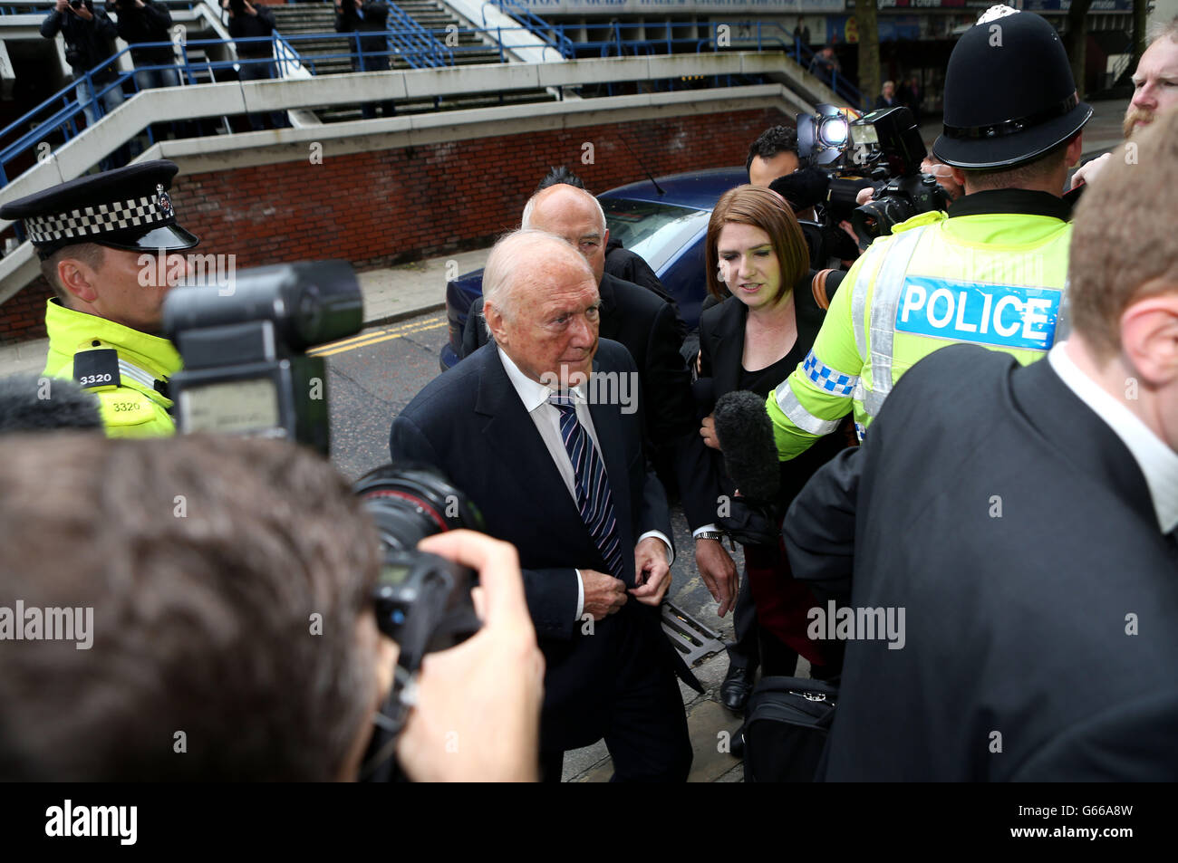 Veteran BBC broadcaster Stuart Hall arrives at Preston Crown Court ...