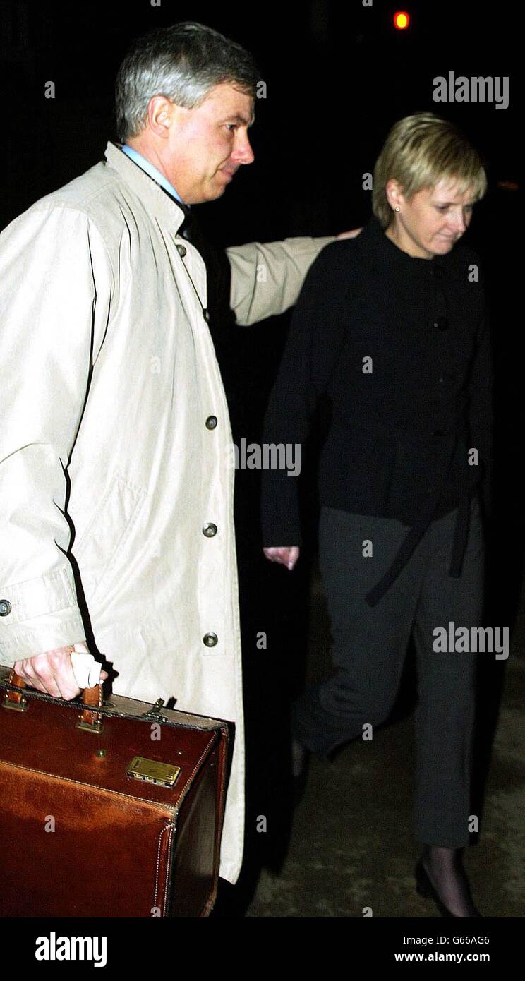 Sally Clark and her husband Steve arrive back at their home following ...